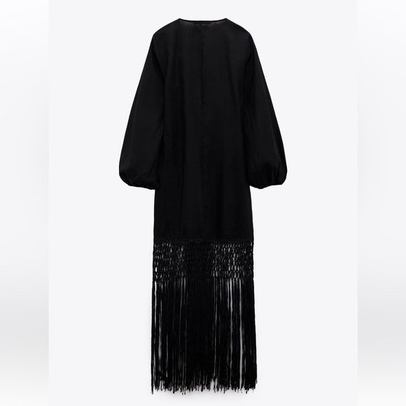 Zara | Dresses | Zara Fringed Linen Dress Limited Edition | Poshmark
